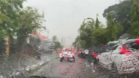 Car window in the rain with blurry backg... | Stock Video | Pond5