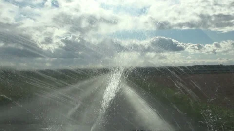 car windscreen viper in motion. Cleaning... | Stock Video | Pond5
