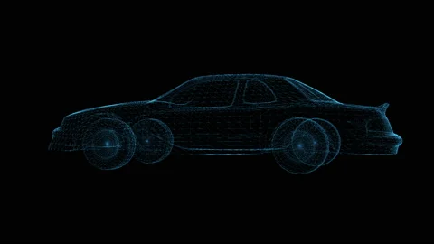 3D Car Wireframe Stock Footage ~ Royalty Free Stock Videos | Pond5