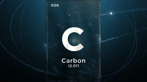 Carbon (C) symbol chemical element of th... | Stock Video | Pond5