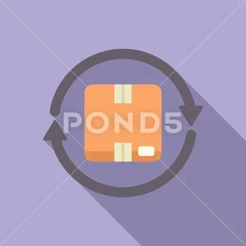 Cardboard box rotating inside arrows signalling return procedure ~ Clip ...