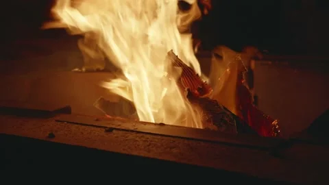 Cardboard Burning Stock Video Footage | Royalty Free Cardboard Burning ...