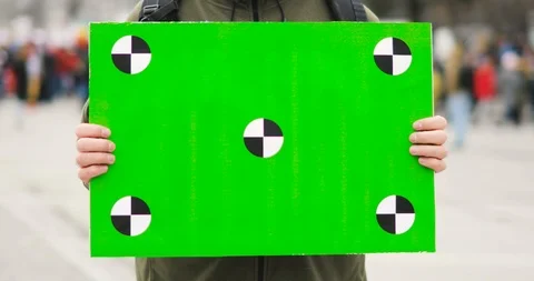 Cardboard poster with green screen in ma... | Stock Video | Pond5