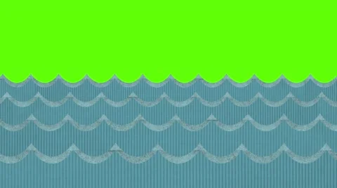 Cardboard Sea Waves on a Green Screen Ba... | Stock Video | Pond5