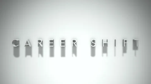 career shift 3D title animation white te... | Stock Video | Pond5