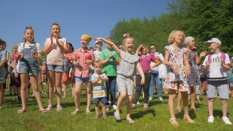 carefree childhood, happy cute orphan ki... | Stock Video | Pond5