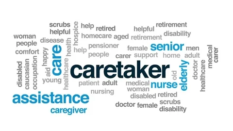 Caretaker animated word cloud, text desi... | Stock Video | Pond5