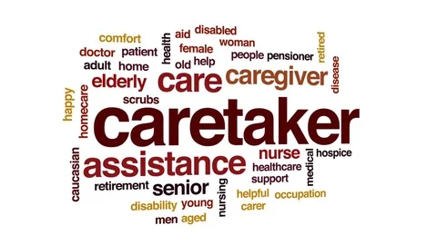 Caretaker animated word cloud, text desi... | Stock Video | Pond5