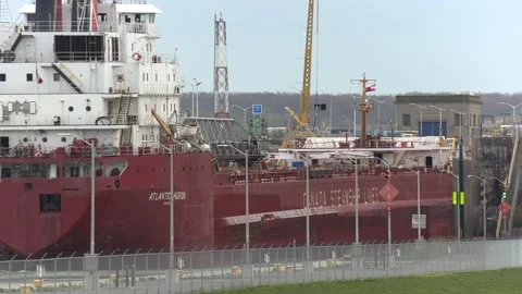 Cargo and chemical oil tanker ships in t... | Stock Video | Pond5