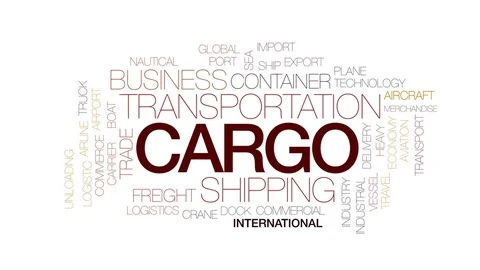 Cargo bay animated word cloud, text desi... | Stock Video | Pond5