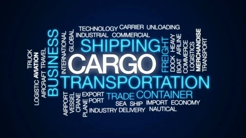 Cargo bay animated word cloud, text desi... | Stock Video | Pond5
