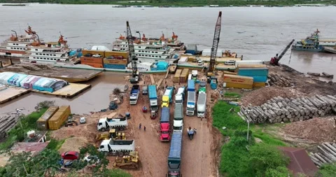 Cargo boat on Amazon river. Amazonia. So... | Stock Video | Pond5