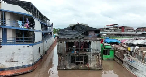 Cargo boat on Amazon river. Amazonia. So... | Stock Video | Pond5
