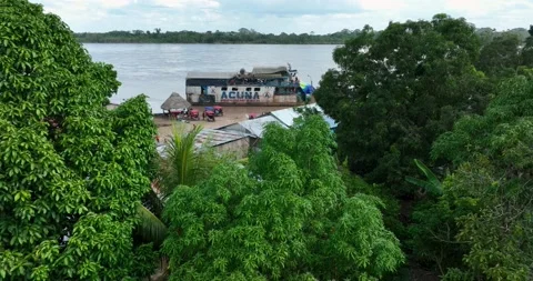 Cargo boat on Amazon river. Amazonia. So... | Stock Video | Pond5