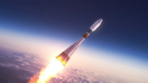 Cargo carrier rocket take off over cloud... | Stock Video | Pond5