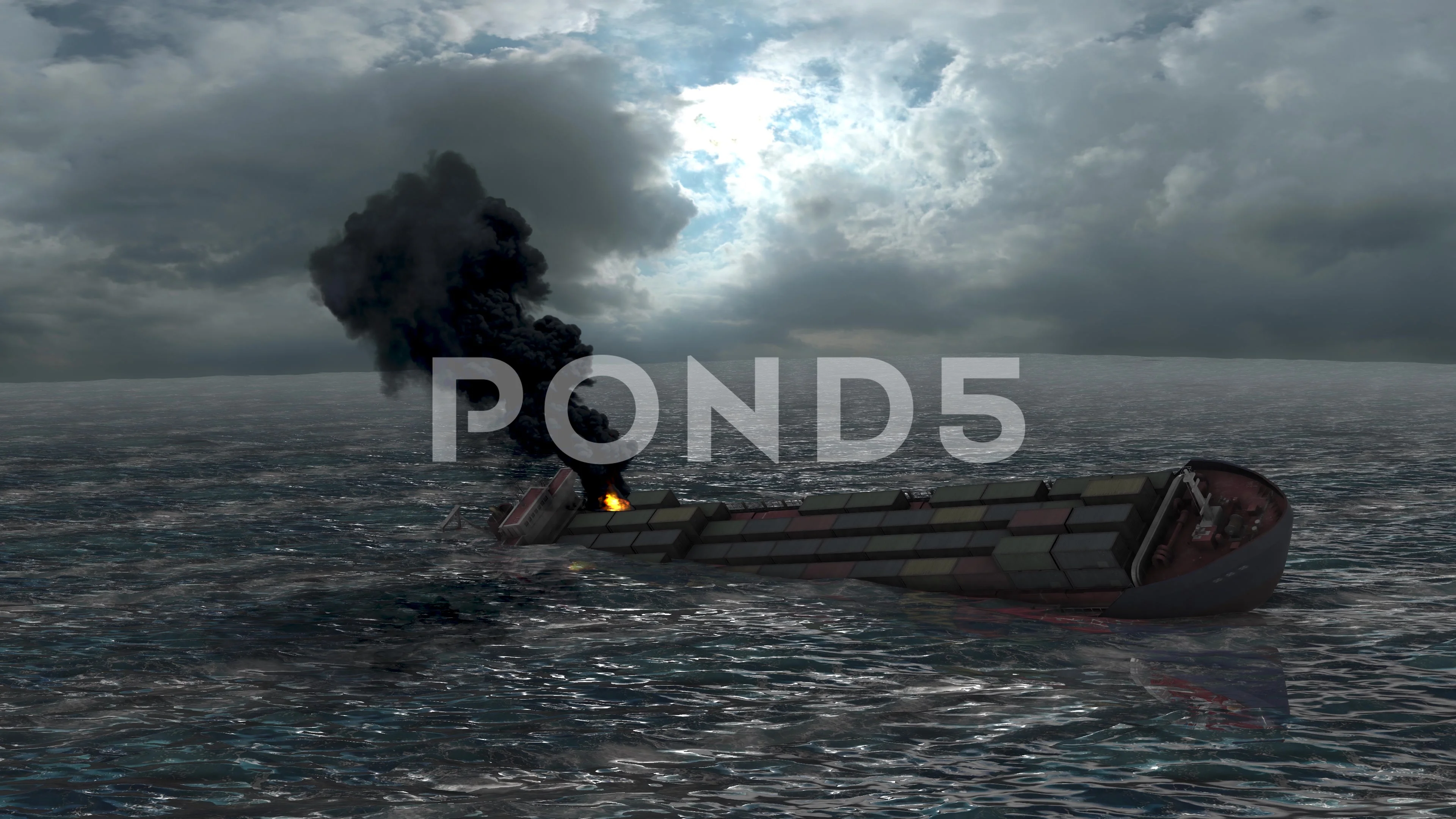 Sinking Ship In Storm