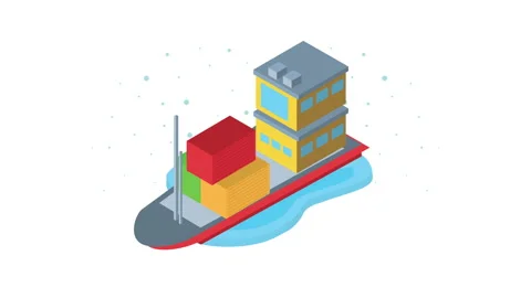 cargo ship with containers logistic anim... | Stock Video | Pond5