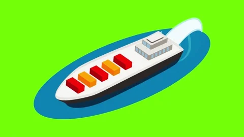 Container Ship Isometric Stock Footage ~ Royalty Free Stock Videos | Pond5