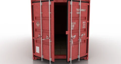 Cargo shipping container doors opening a... | Stock Video | Pond5