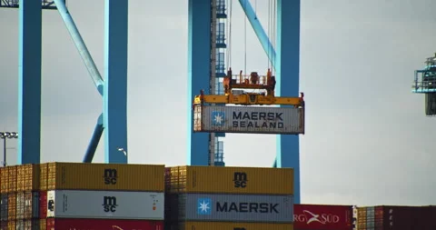 Loading Shipping Containers Stock Video Footage | Royalty Free Loading ...