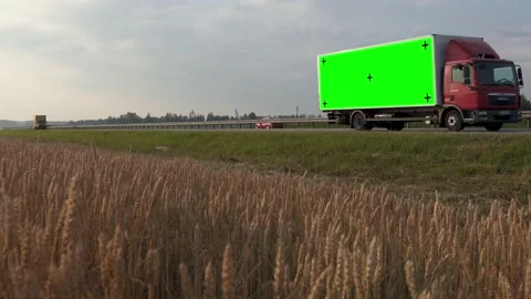 Cargo van with green screen and trackink... | Stock Video | Pond5
