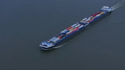 Cargo Vessel Loaded With Intermodal Cont... | Stock Video | Pond5