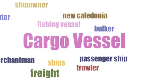 Cargo Vessel Tag Cloud Animated On White... | Stock Video | Pond5