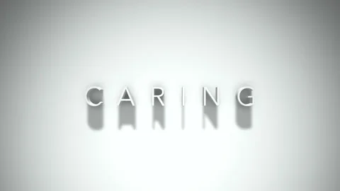 Caring 3D title animation text with shad... | Stock Video | Pond5