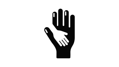 Caring hand icon animation | Stock Video | Pond5