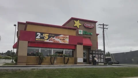 Carl's Junior Fast Food Restaurant Stree... | Stock Video | Pond5