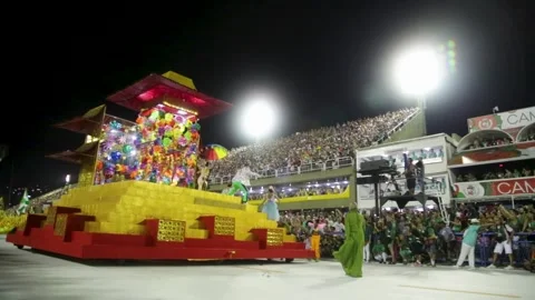 Carnaval main parade cars in Rio de Jane... | Stock Video | Pond5