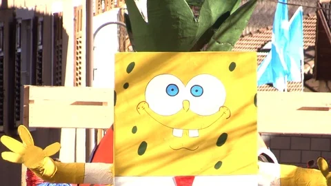 Carnival Float - Spongebob Character Pup... | Stock Video | Pond5