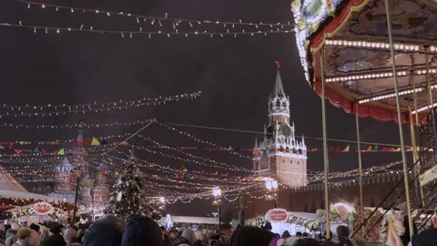 Carousel on the background of the Kremli... | Stock Video | Pond5