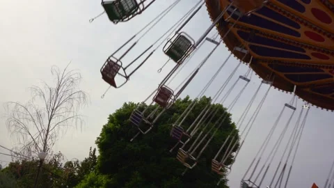 carousel of chain is spinning in amuseme... | Stock Video | Pond5