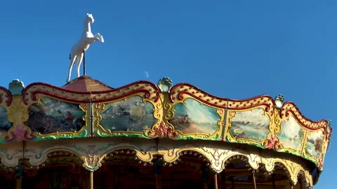 Carousel with moon | Stock Video | Pond5