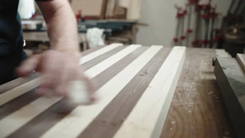 Carpenter using industrial knife for cut... | Stock Video | Pond5