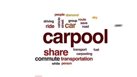 Carpool animated word cloud, text design... | Stock Video | Pond5