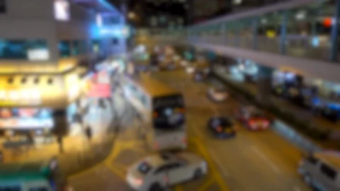 Cars and People moving at Night in Mongk... | Stock Video | Pond5