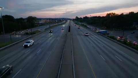 Cars driving on highway at high speeds. ... | Stock Video | Pond5