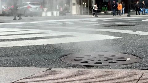 Steaming Manhole Stock Footage ~ Royalty Free Stock Videos | Pond5