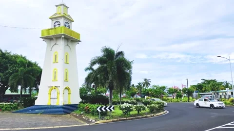 Cars Driving in Roundabout on Samoa Isla... | Stock Video | Pond5