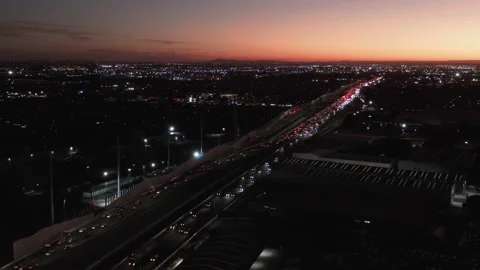 Cars Light Up West Gate Freeway In Melbo... | Stock Video | Pond5