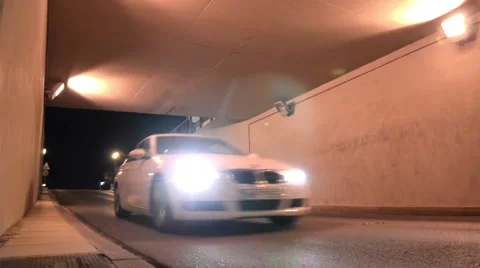 Cars passing through an underpass, under... | Stock Video | Pond5