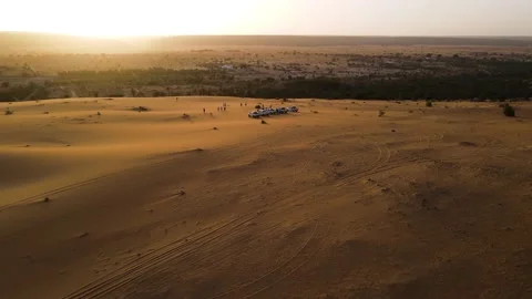 Cars on Sand Dunes with Beautiful Sahara... | Stock Video | Pond5