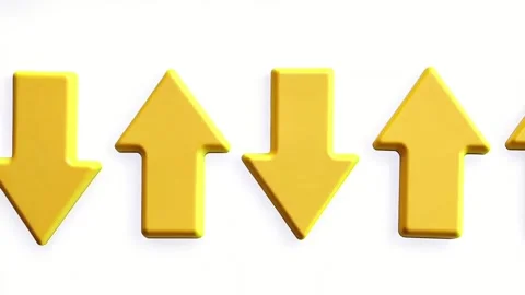 cartoon 3d yellow arrows set. Cute reali... | Stock Video | Pond5