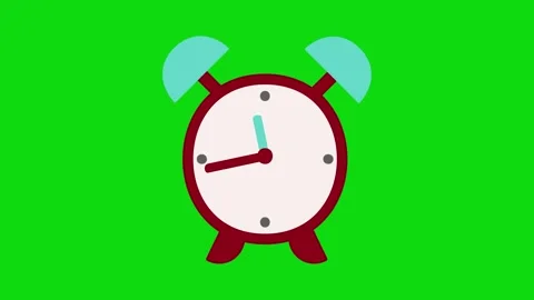 Cartoon Alarm Clock Animation on Green B... | Stock Video | Pond5