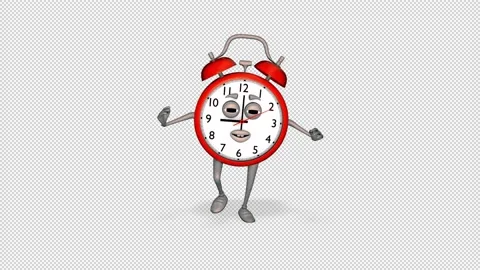 Cartoon Alarm Clock Dancing Loop on Alph... | Stock Video | Pond5