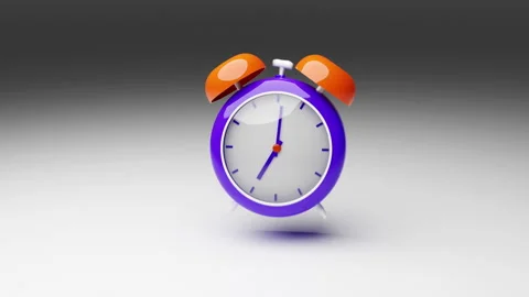 Cartoon alarm clock ringing 3D animation | Stock Video | Pond5