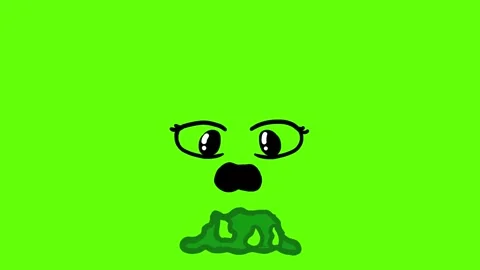 Cartoon animated face green screen | Stock Video | Pond5