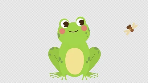 Cartoon Animated Frog Eating Bug Looped ... | Stock Video | Pond5